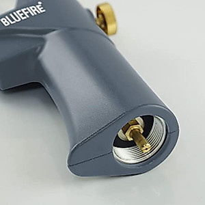 BLUEFIRE BTS-8090 Auto ON/OFF Trigger Start Heavy Duty Gas Welding Torch Head Adjustable Swirl Flame Hand Hold Portable Fuel by MAPP/MAP Pro/Propane 1lb Bottle Tank (Torch Kit with MAPP Cylinder)
