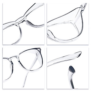 REAVEE Safety Glasses Anti Fog Nurse Goggles Blue Light Blocking Fashionable for Women Men Anti Scratch Eye Protection,Clear