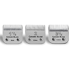 3 Packs Professional Detachable Replacement Ceramic Blades Set,Cut Length 5/32-Inch to 3/8-Inch,compatible with Andis/oster Classic 76/Star-Teq/Power-Teq/A5 Clipper