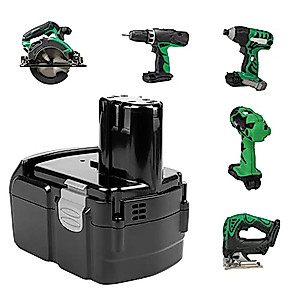 [2Pack] 18V 6.0Ah! High-Output Battery for Hitachi Power Tools BCL1815 BCL1820 BCL1825 BCL1830 BCL1840 EBM1830 327730 327731 Li-ion 18-Volt Battery