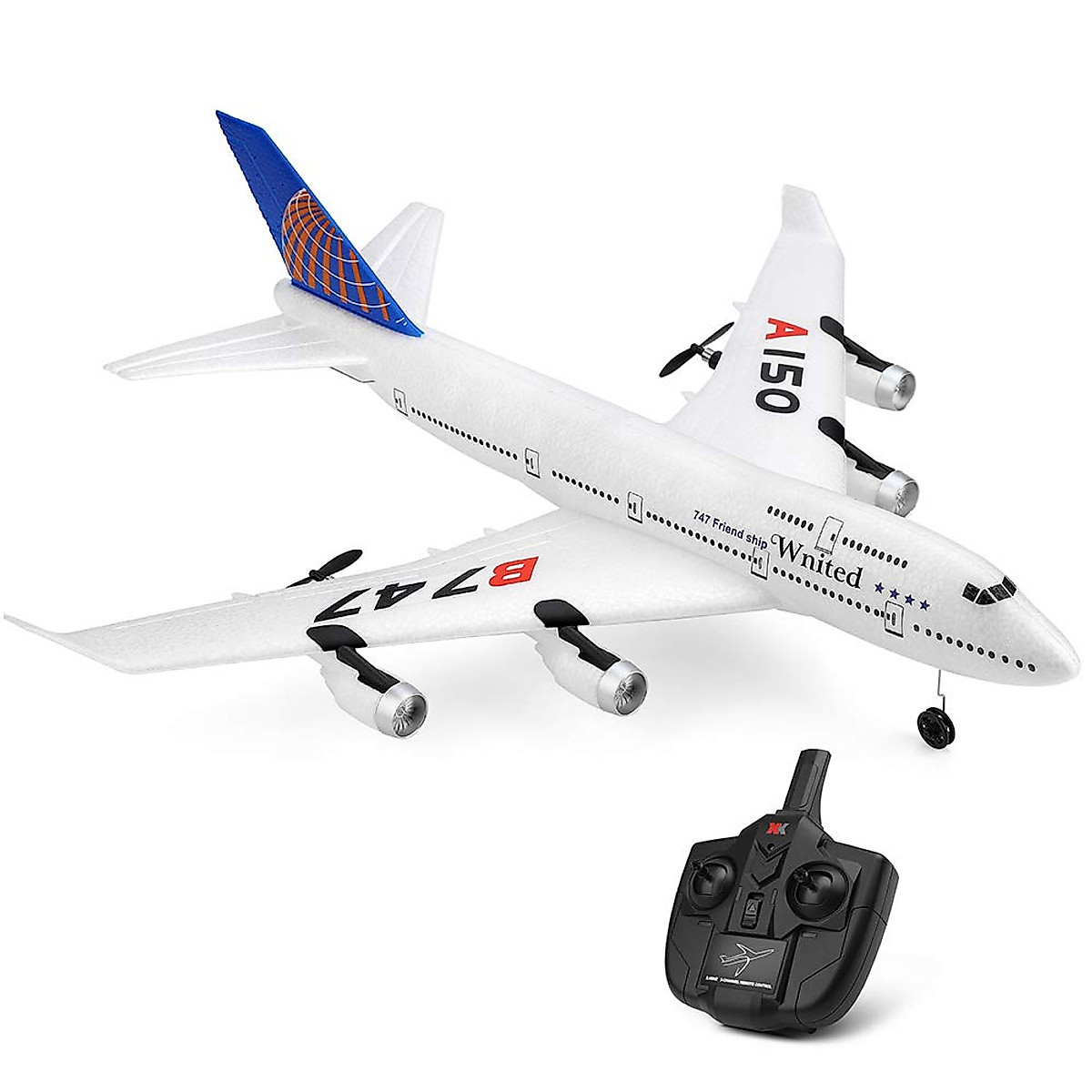 GoolRC Wltoys A150 RC Plane, Airbus B747 Model Plane, 3CH EPP 2.4G Remote Control Airplane RTF Toy for Kids and Adults