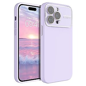 GUAGUA for iPhone 14 Pro Max Case, Silicone Phone Case for iPhone 14 Pro Max, [Full Camera Len Protector] Scratch Resistant Shockproof Protective Phone Case for iPhone 14 Pro Max 6.7'', Lilac Purple