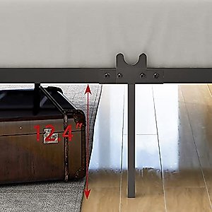 Tensun Full Size Metal Canopy Bed Frame, Platform Bed Frame with X Shaped Headboard and Footboard,Detachable Bed Frame No Box Spring Needed/Easy Assembly Black