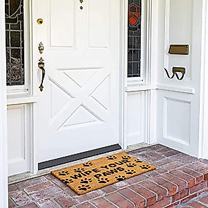 Juvale Nonslip Coco Coir Mat for Entrance, Wipe Your Paws Doormat for Front Door Entry, Dog Lovers (17 x 30 in)