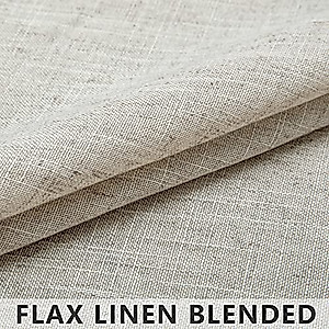 Tan Curtains 54 Inch Length for Nursery Room 2 Panel Rod Pocket Short Neutral Semi Sheer Linen Drop Cloth Look Light Filtering Cotton Curtains for Bedroom Guest Picture Window Kitchen Spa Office Beige
