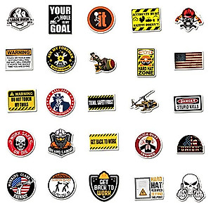Hard Hat Stickers 105pcs Funny Construction Sticker Pack Vinyl Waterproof Tool Box Electrician Worker Helmet Decors for Teens Adult Men Guitar Laptop Accessories