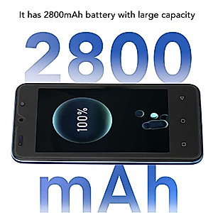 Unlocked Cell Phone, Unlocked Smartphone for Android 6, 4.66" HD Screen, 2GB 32GB, Dual SIM, Face Recognition Unlock Phone, 2MP 5MP Dual Camera, 2800mAh, Compatible with T Mobile, ATT(Light Blue)