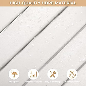 TLSUNNY Adirondack Chair, Outdoor Weather Resistant Fire Pit Campfire Chair, Oversized HDPE Resin Patio Chairs with Cup Holder, Easy Installation, for Garden, Backyard, Deck, Porch, Beach