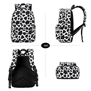 Ecodudo Cow Print Girls Backpack Set for Teens Backpacks School Bookbags with Lunch Bag (Cow Print)
