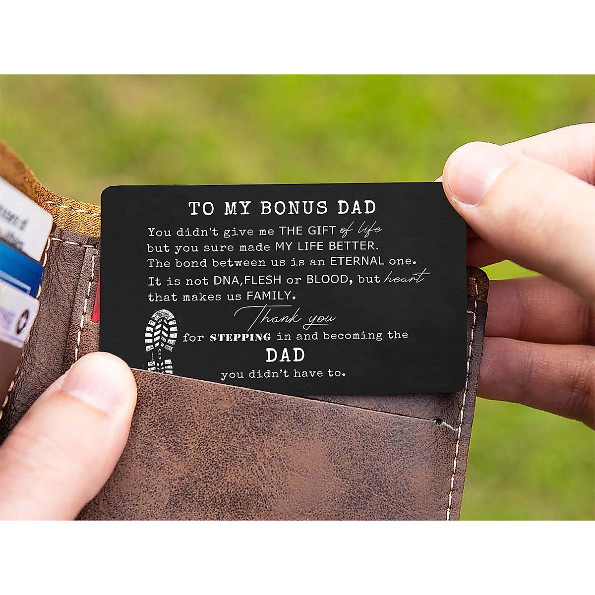 2024 Christmas Gifts for Stepdad Gift-Bonus Dad Appreciation Gifts from Daughter Son-Stepfather Gifts-Birthday Father's Day Gifts-You Didn't Give Me the Gift of Life-Wallet Insert Decor-Wallet Card