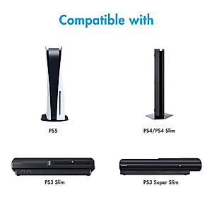 AC Power Cord for Sony PS5 / PS4 / PS4 Slim / PS3 Slim Console, 6Ft Power Cable Replacement