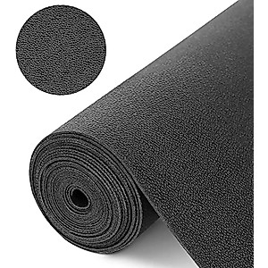 WochiTV Shelf Liner for Cabinets, Drawer 17.5 x 236 inches, Non Adhesive Non Slip Foam Rubber Mat for Kitchen, Pantry, Bathroom, Cupboard, Garage, Closet, Shelves, Drawer, Tool Box, Black