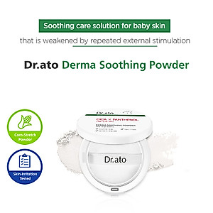 Talc-Free Baby Skin Soothing Powder Pact to Prevent Rashes with Corn Stretch Powder, Anti-Chafing Baby Powder to Absorb Sweat and Keep Baby's Skin Dry - DR.ATO Derma Soothing Powder 20g