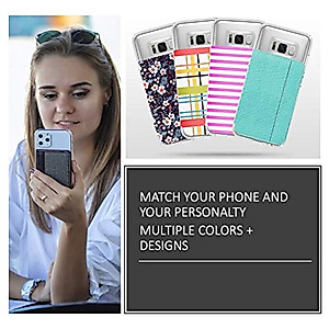 Cell Phone Wallet for Back of Phone, Stick On Wallet Credit Card ID Holder with RFID Protection Compatible with iPhone, Galaxy & Most Smartphones and Cases