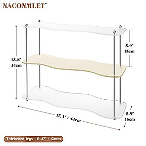 Naconmlet Bathroom Counter Organizer Countertop Vanity Tray Cosmetic Shelf,Premium Acrylic Shelves Spice Rack Makeup Shelf Perfume Organizer Shelves for Home Storage/Organizing