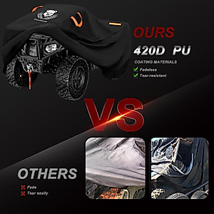 ClawsCover ATV Cover Waterproof Outdoor Heavy Duty XL-Plus 83 Inch Fadeless 420D Oxford Cloth Quad ATC 4 Wheeler Covers All Season All Weather UV Protection for Kawasaki Yamaha Suzuki Honda Polaris