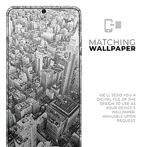 DesignSkinz Aerial Cityscape Black and White Protective Vinyl Decal Wrap Skin Cover Compatible with The Samsung Galaxy S20 (Screen Trim & Back Glass Skin)