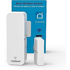 Smart Door Sensor 2 Pack, TESSAN WiFi Window Contact Sensor Work with Amazon Alexa, Google Assistant, No Hub Required, Trigger Phone Notification, Phone Alarm, Programmable with Smart Life Devices
