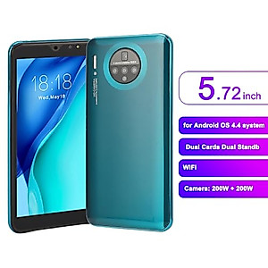 5.72in M30PLUS Smartphone, LCD Full Screen, Face ID Unlock, 512MB + 4GB, for Android 4.4, 2MP+ 2MP Camera, 1800mAh, Dual Card Dual Standby Cell Phone Support for WiFi+BT+FM(Blue-US)