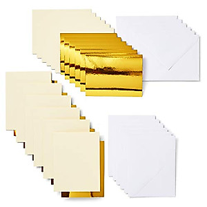 Cricut Joy Insert Cards - DIY greeting card for Baby Shower, Birthday, and Wedding - Metallic Cream/Gold, 12ct
