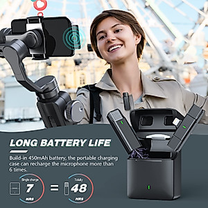 JSSEVN Wireless Lavalier Microphone, 2.4GHz Transmission Technology, 7 Hours of Continuous Use, Compatible with iPhone/iPad with Lightning Connectors