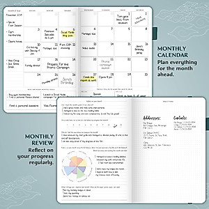 Legend Planner PRO – Deluxe Weekly & Monthly Life Planner to Increase Productivity and Hit Your Goals. Time Management Organizer Notebook – Undated – 7 x 10" Hardcover + Stickers – Dark Teal