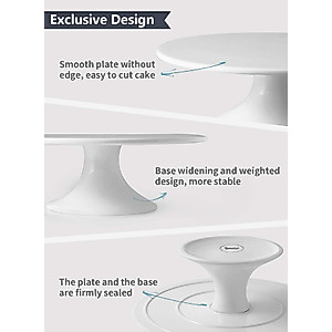 Sweese 10-Inch Porcelain Cake Stand, Round Dessert Stand, Cupcake Stand for Birthday Parties, Weddings, Baby Shower and Other Events, White