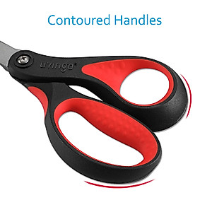 LIVINGO 8" Premium Scissors for Office, Multipurpose Titanium Non-Stick Craft Scissors for DIY, Sharp Stainless Steel Blades Comfort Grip, 3 Pack