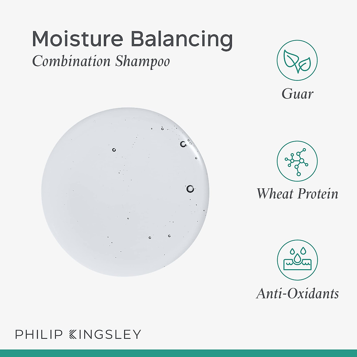 Philip Kingsley Moisture Balancing Combination Shampoo Hydrating for Dry Oily Hair, Hydration Anti-Frizz Anti-Oxidant Shampoo Gentle Cleansing Hydrates Adds Shine, 8.45 oz