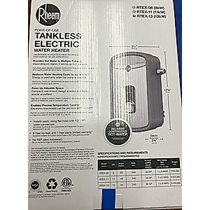 Rheem 240V Heating Chamber RTEX-13 Residential Tankless Water Heater, GRAY