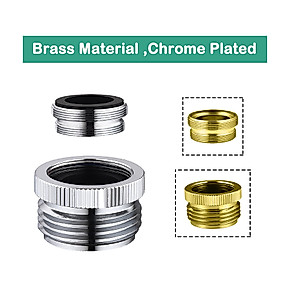 walkinginrain Faucet Adapter with Aerator, Sink Faucet to Garden Hose Adapter, Faucet Adapter to Garden Hose for Kitchen and Bathroom, 3/4" GHT Thread Chrome