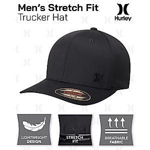 Hurley Men's Baseball Cap - Iron Corp Fitted Hat, Size L/XL, Black