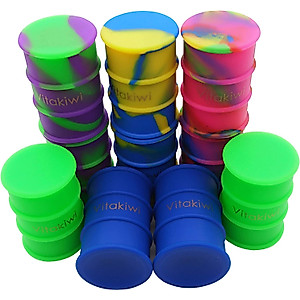 vitakiwi 26ml Barrel Silicone Concentrate Containers Non-stick Food Storage Jars with Carving Tool