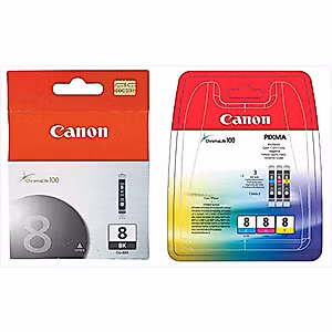 CLI8 (CLI-8) Ink Tank, 4/Pack, Black; Cyan; Magenta; Yellow by Canon