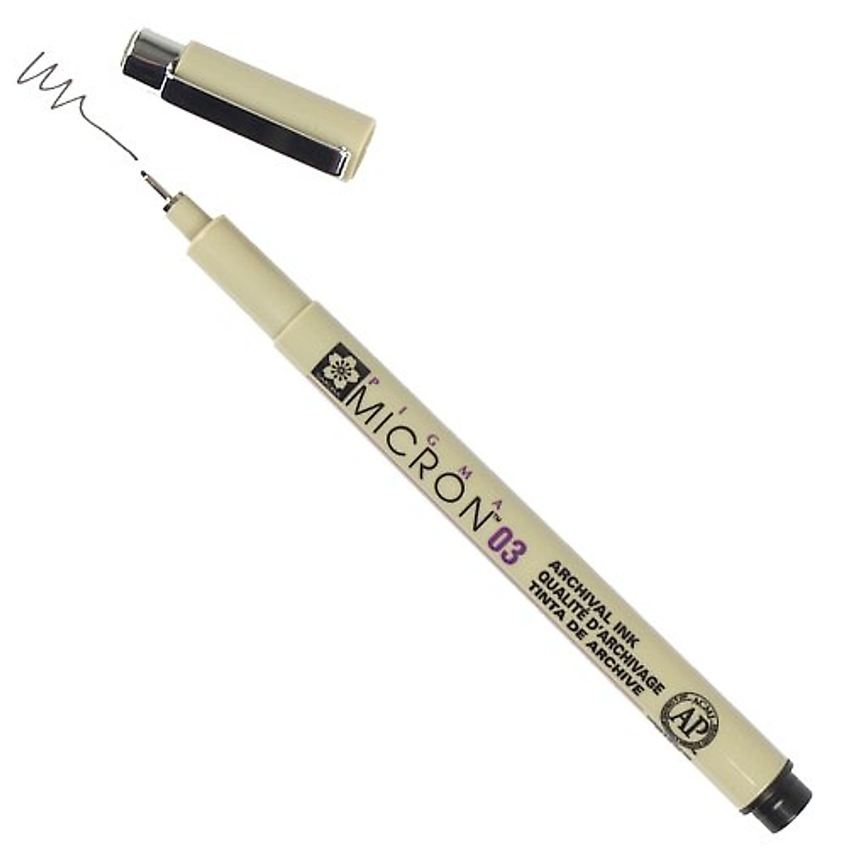 Sakura 30381 Pigma Micron Blister Card 03 Ink Pen, 0.35-mm, Black