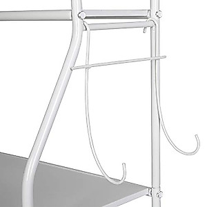 Flandre Over The Toilet Rack 3 Shelf Bathroom Space Saver Storage Organizer Corner Stand Bathroom Cabinet Tower Shelf 22.5" W x 9.8" D x 59.5" H (White)