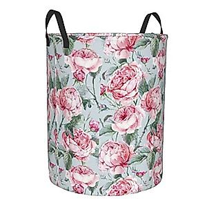 Rose Laundry Hamper Flower Laundry Baskets Large Women Hampers Toy Organizer Hamper Bag Dirty Clothes Storage Bin