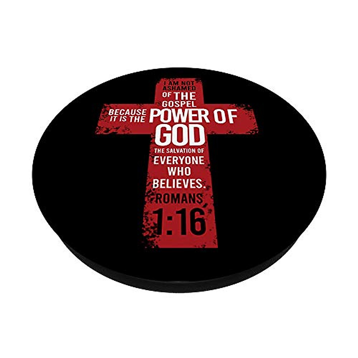 Romans 1:16 Bible Verse Religion Jesus Cross Christian Gift PopSockets PopGrip: Swappable Grip for Phones & Tablets