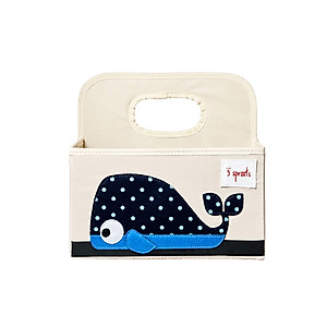 3 Sprouts Baby Diaper Caddy - Organizer Basket for Nursery, Whale