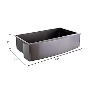 Vintage Tub & Bath Stainless Steel 36 Inch Single Bowl Apron Front Farmhouse Kitchen Sink