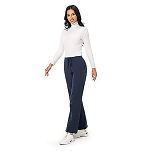 Women Scrubs Pant Workwear Mid Rise Straight Leg Uniform 4-Way Stretch Pull-On Cargo Pant with 5 Pockets (as1, Alpha, s, Regular, Regular, Navy, Small)