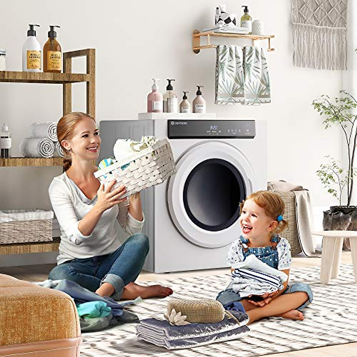 Sentern Electric Portable Clothes Dryer - 14 LBS Capacity Compact Laundry Dryer with 1400W Drying Power (White -)