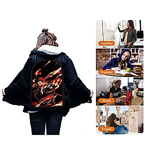 Unisex Backpack, Tanjiro Bookpack Multifunction Laptop Bag for Travel Daily Use 17 Inch Youth Adult