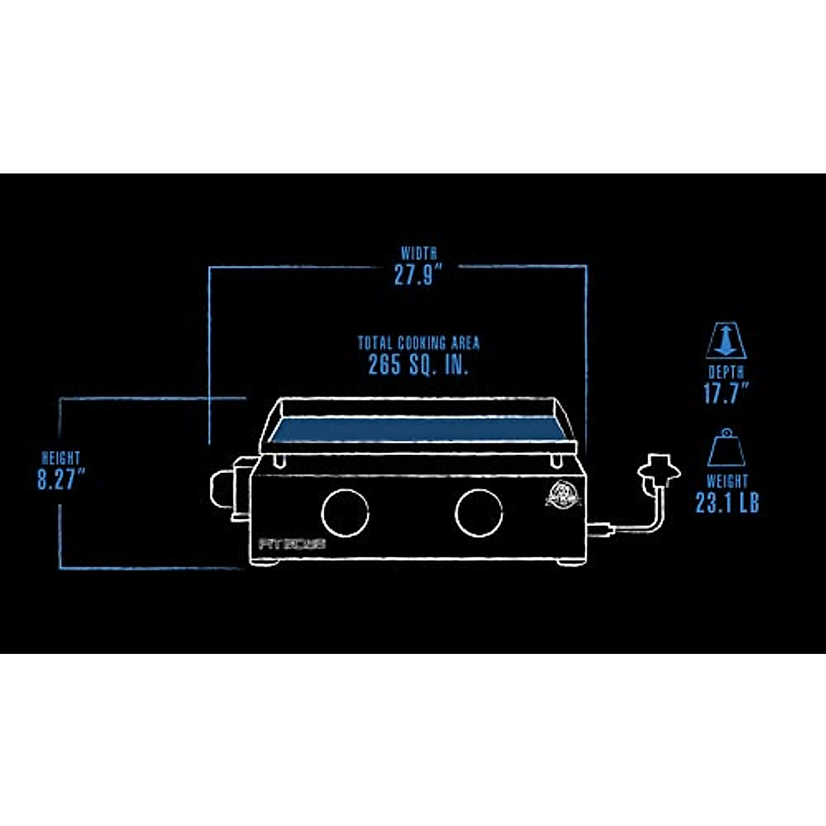 PIT BOSS 10960 2-Burner Tabletop Griddle, Black