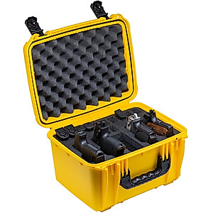 Seahorse 540 Heavy Duty 4 Pistol Case - TSA Approved/Mil Spec / IP67 Waterproof/USA Made for Firearms, Pistols, Handguns; Stores 4 Pistols and 12 Magazines