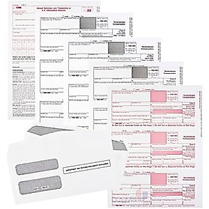 1099 NEC Tax Forms 2022, and 25 Security Envelopes, 25 4 Part Laser Tax Forms Kit, Great for QuickBooks and Accounting Software, 2022 1099 NEC, 25 Pack