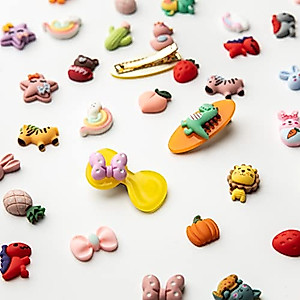 Slime Charms Cartoon Animal and Fruit Cute Set - Mixed Lot Assorted Fruit Resin Flatback Cute Sets for DIY Crafts Making,Decorations,Scrapbooking,Embellishments,Hair Clip 25pcs