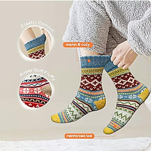 VANTILOUNIC Women Socks Winter Warm Thick Soft Wool Socks Christmas Gifts for Women Cozy Crew Socks