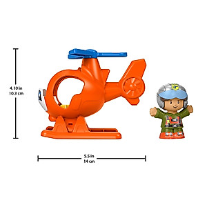 Fisher-Price Little People Helicopter, Toy Vehicle and Figure Set for Toddlers and Preschool Kids Ages 1-5 Years
