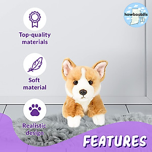 HOWBOUTDIS Fluffy, Adorable 6 inch Plush Corgi Puppy - Super Cuddly and Huggable - Great Gift Idea for Anyone - Even Your Pup - Perfect for Animal Lovers of All Ages, Ages 3+